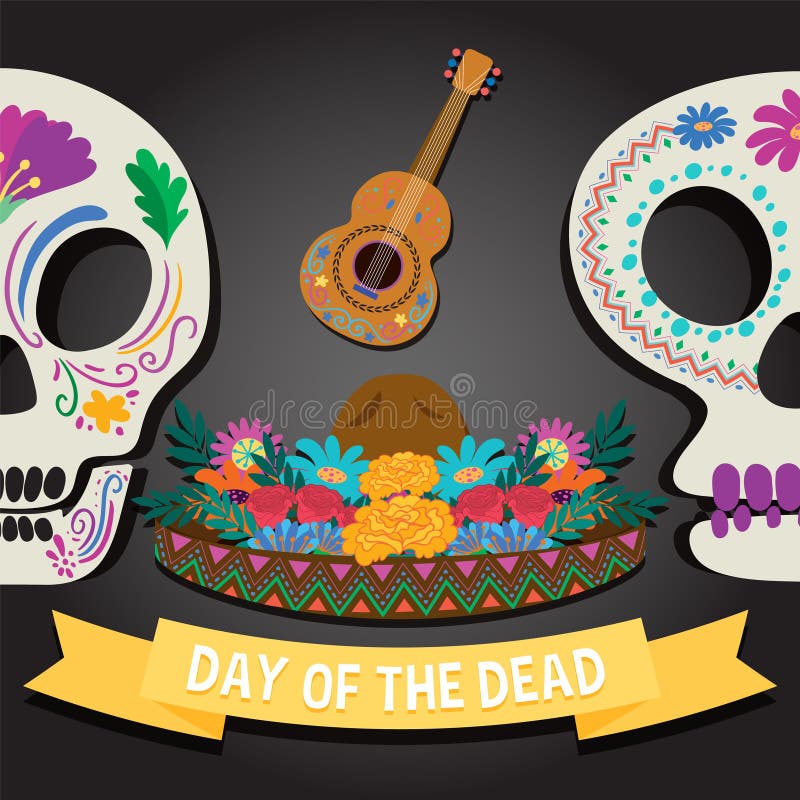 Day of the Dead Banner Design Stock Vector - Illustration of design ...