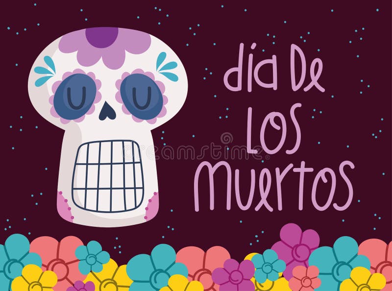 Day of the Dead card stock vector. Illustration of skull - 232217326