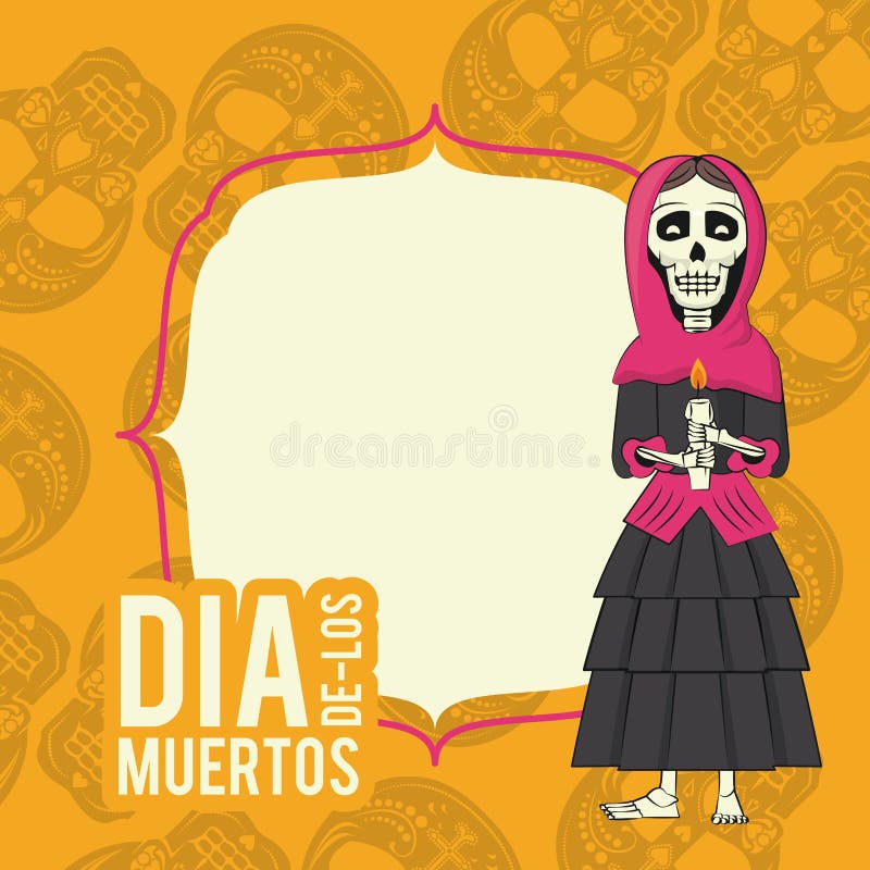 Day of the dead frame stock vector. Illustration of party - 129369587