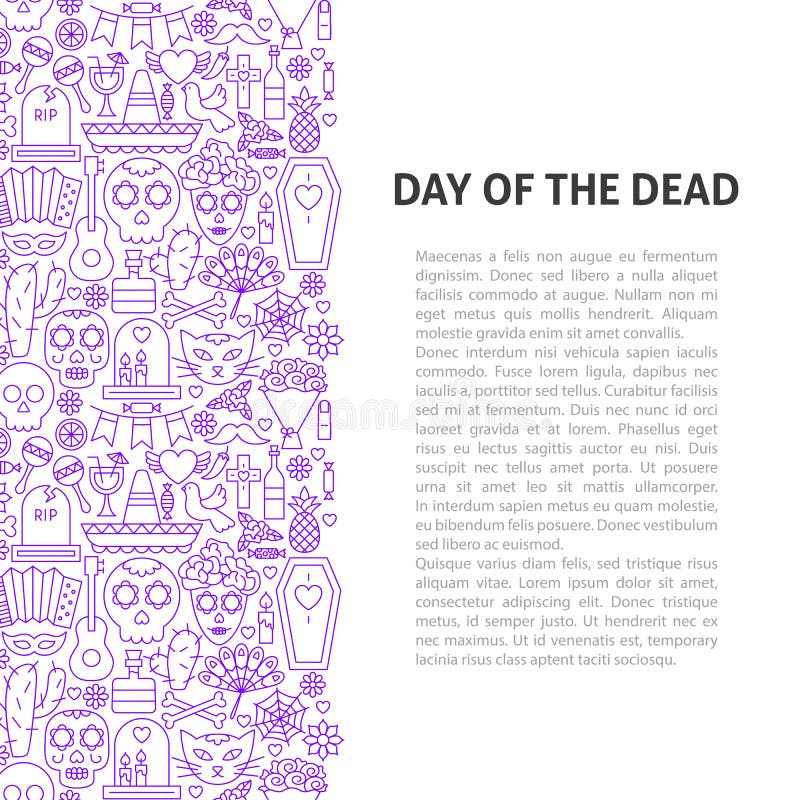 Day of the Dead Line Art Sugar Skull Stock Vector - Illustration of ...