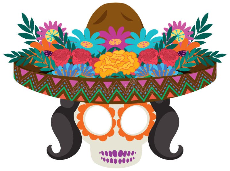 Day of the Dead with Mexican Calaca Stock Vector - Illustration of ...