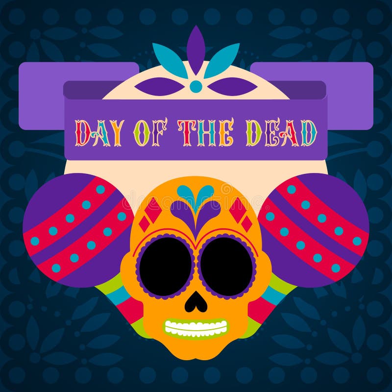 Day of the dead poster stock vector. Illustration of holiday - 161465895