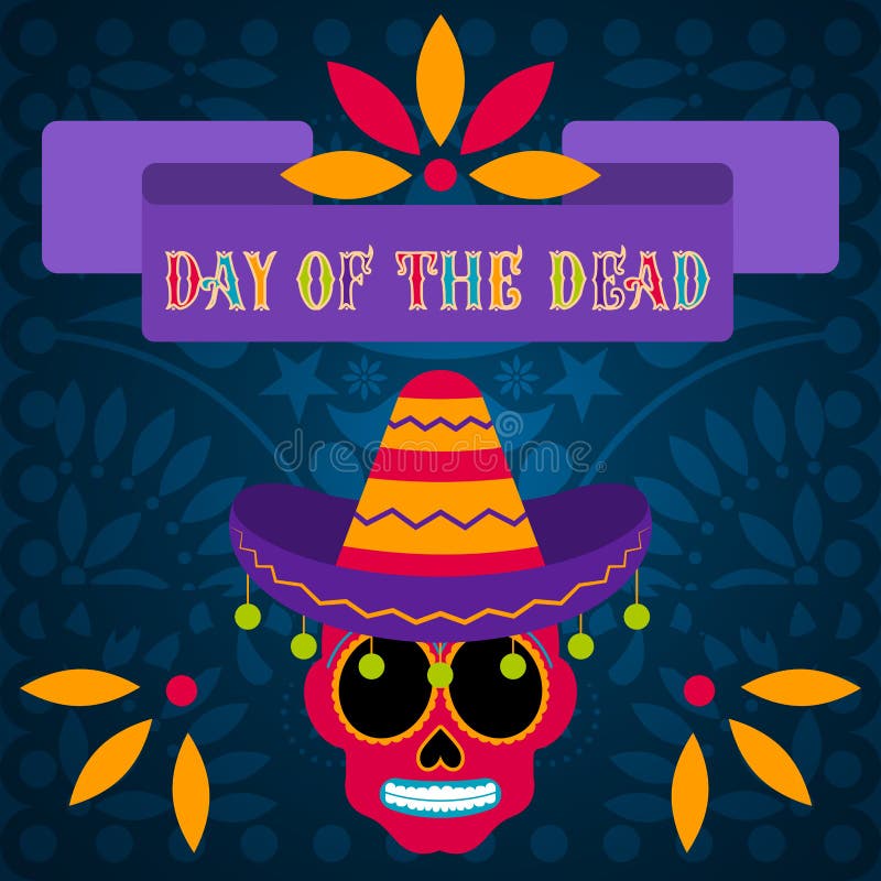 Day of the dead poster stock vector. Illustration of celebration ...