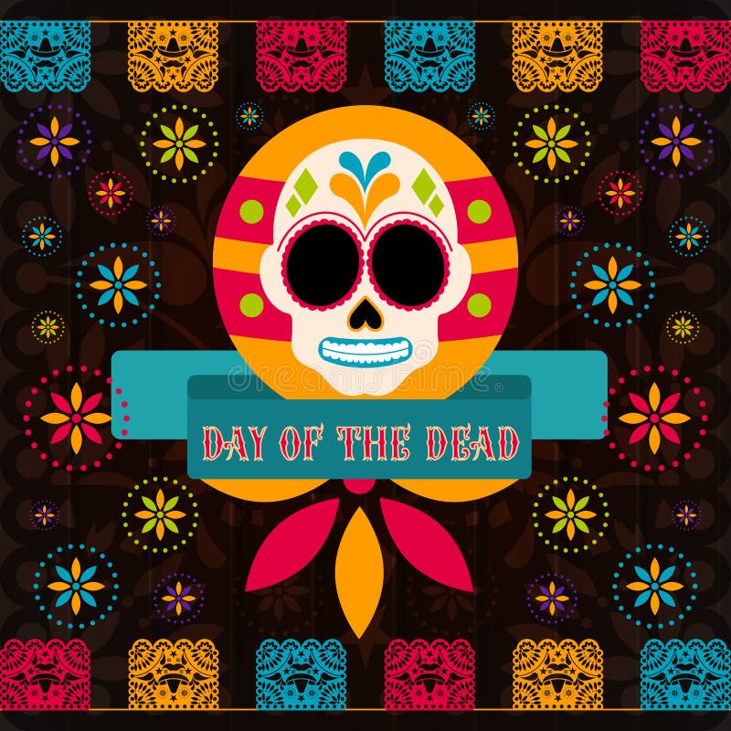 Day of the dead poster stock vector. Illustration of halloween - 161466050
