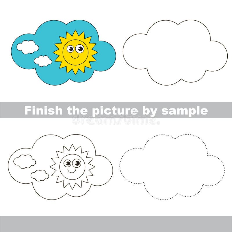 Day. Drawing worksheet. stock vector. Illustration of finish - 75234193