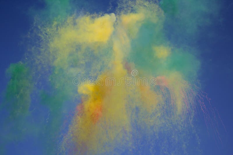 Day Fireworks Made of Colored Smoke Stock Image - Image of fireworks ...