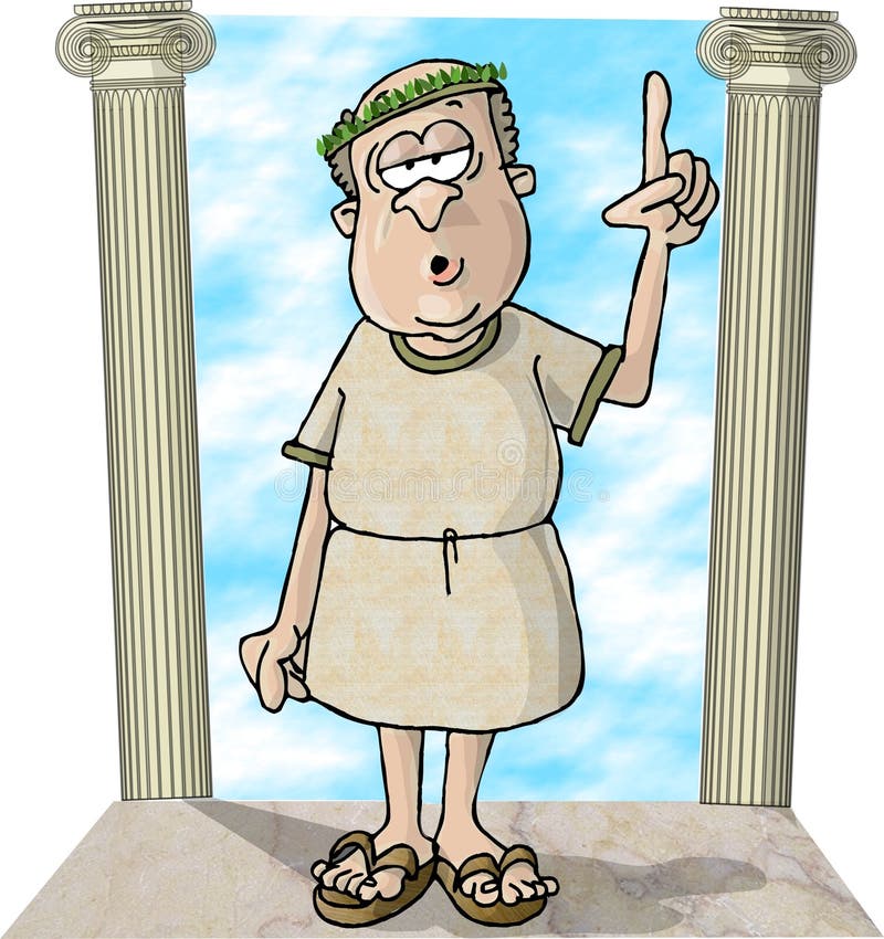 Man in Toga stock vector. Illustration of scholar, cartoon - 13614443