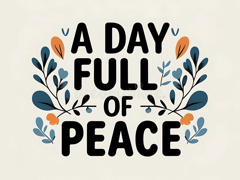 A Day Full of Peace Floral Design Stock Illustration - Illustration of ...
