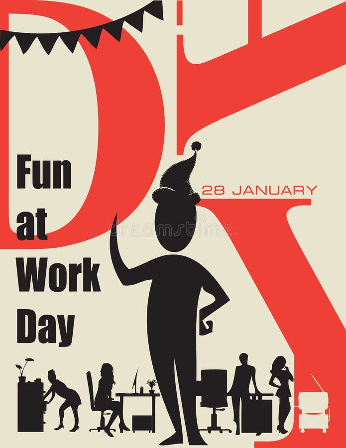 Day Fun at Work Day stock vector. Illustration of boss - 240153176
