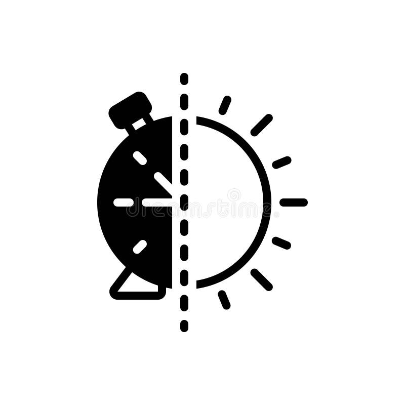 Black Solid Icon for Day, Daytime and Working Stock Vector ...