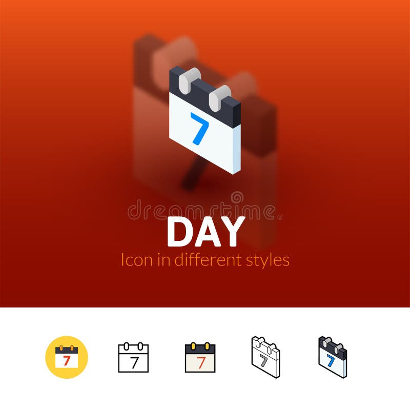 Day Icon in Different Style Stock Vector - Illustration of button, logo ...