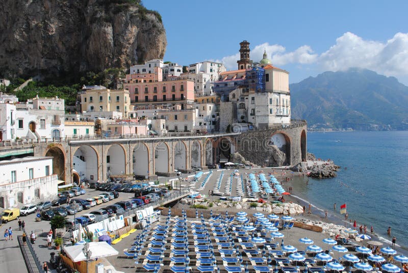 Atrani, Amalfi Coast, Italy, December 2019: Colored Christmas Lights in ...
