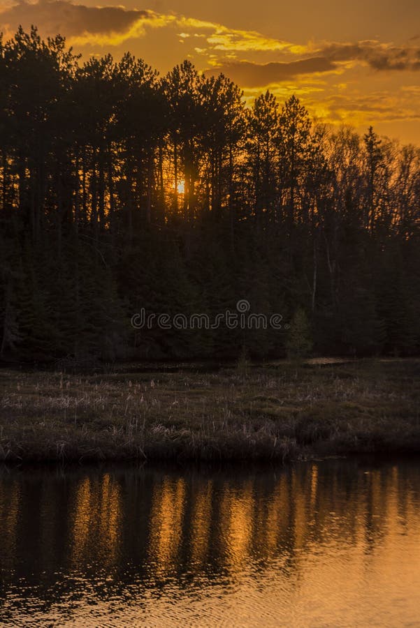 Day Lake Sunset stock image. Image of northern, wisconsin - 137431761