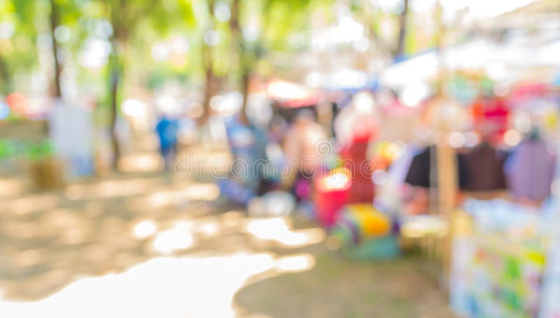 Day Market Blur Background with Bokeh Image. Stock Image - Image of ...