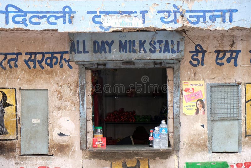 Day milk stall in Delhi editorial photo. Image of calories - 96568746