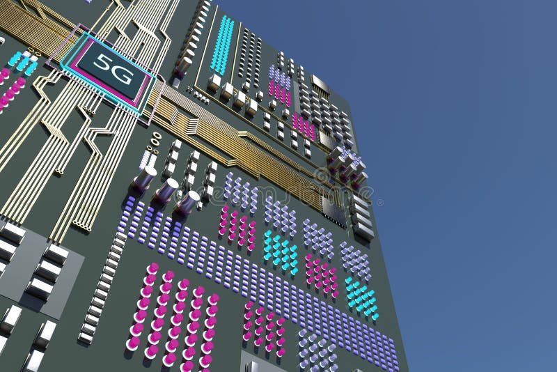 5G Next Generation Cellular Network Technology Circuit Board 3D ...