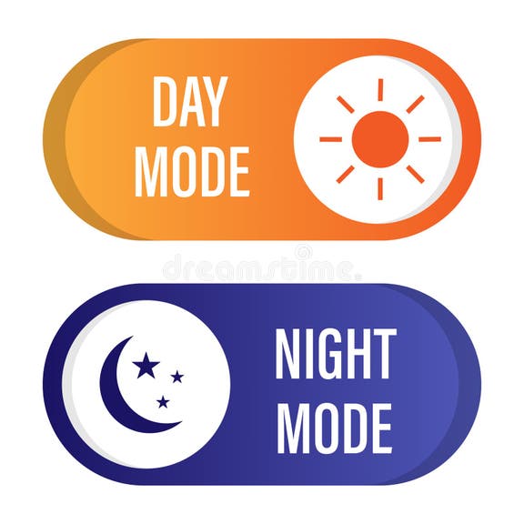 DAY MODE Text. NIGHT MODE Text. Vibrant Gradient Toggles. Vector Theme Concept Stock Vector ...