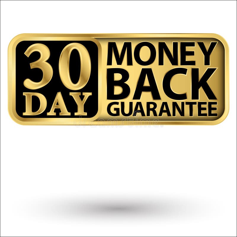 30 Day Money Back Guarantee Golden Label, Vector Stock Vector ...