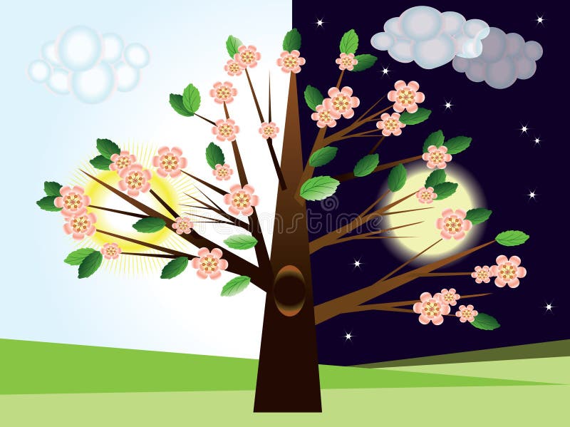 Day and night stock vector. Illustration of nature, summer - 19528812