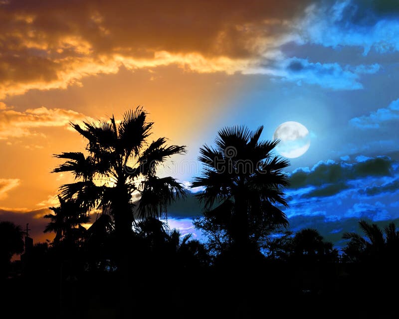 Day/night stock illustration. Illustration of blue, islands - 4775017