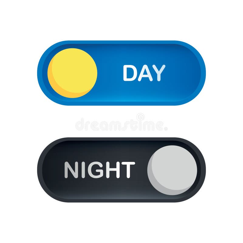 Day and Night Button with Sun and Moon Stock Vector - Illustration of ...