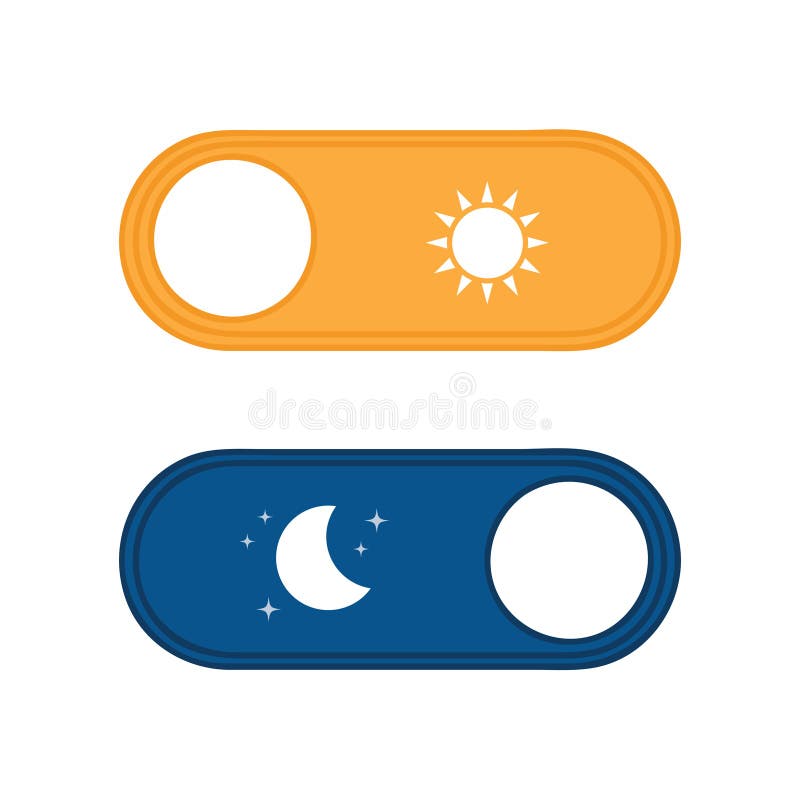Day and Night Button with Sun and Moon Stock Illustration ...