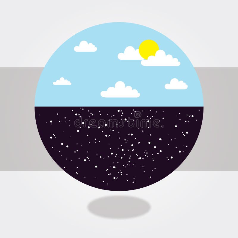Day and Night stock illustration. Illustration of flat - 53012203