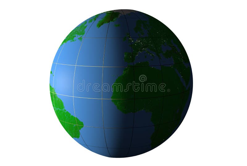 Day and night on Earth stock illustration. Illustration of geography ...