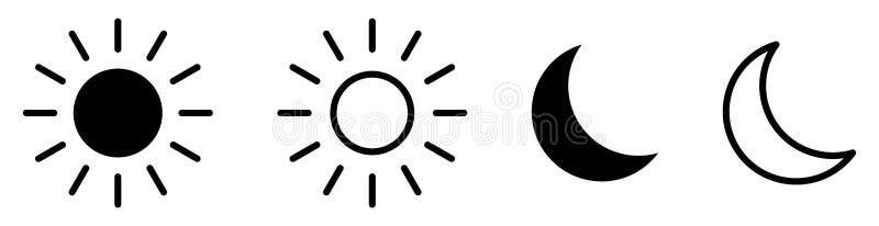 Day and night icon set stock vector. Illustration of desktop - 266056647
