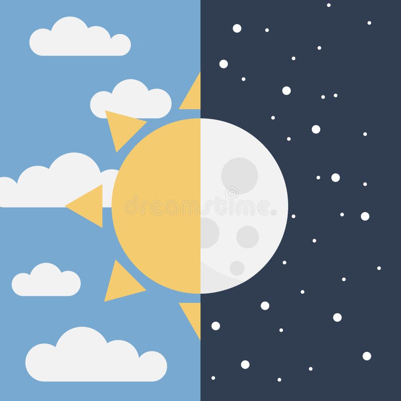Day and Night. Day and Night Icon. Sun and Moon. Vector Illustration ...