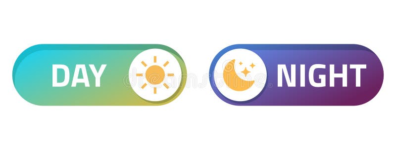 Day Night Mode Buttons Ui Interface Vector Icon Element Graphic ...