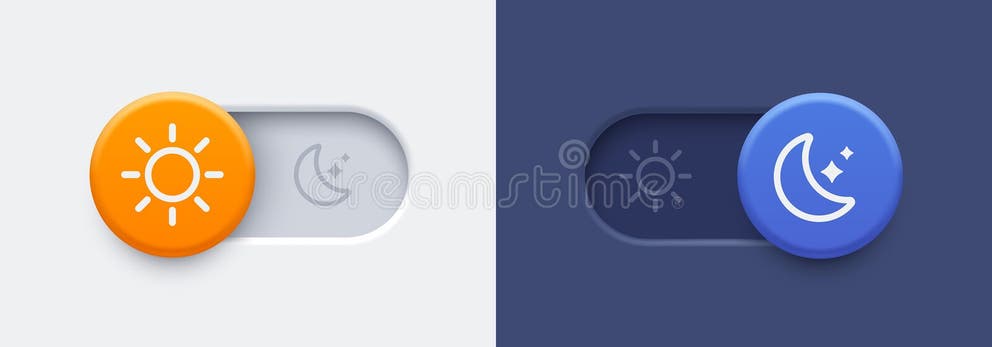 Day and Night Mode Switch Button. Dark Mode and Light Mode Toggle ...