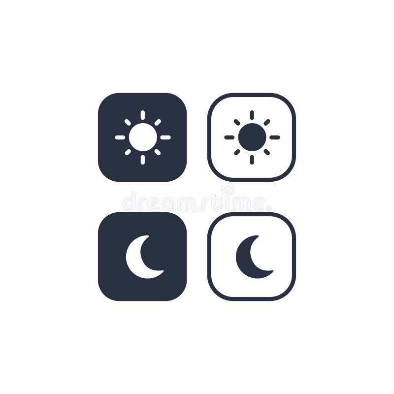 Day and Night Mode Switch Icon Set - . Interface Ui Symbol Concept. on ...