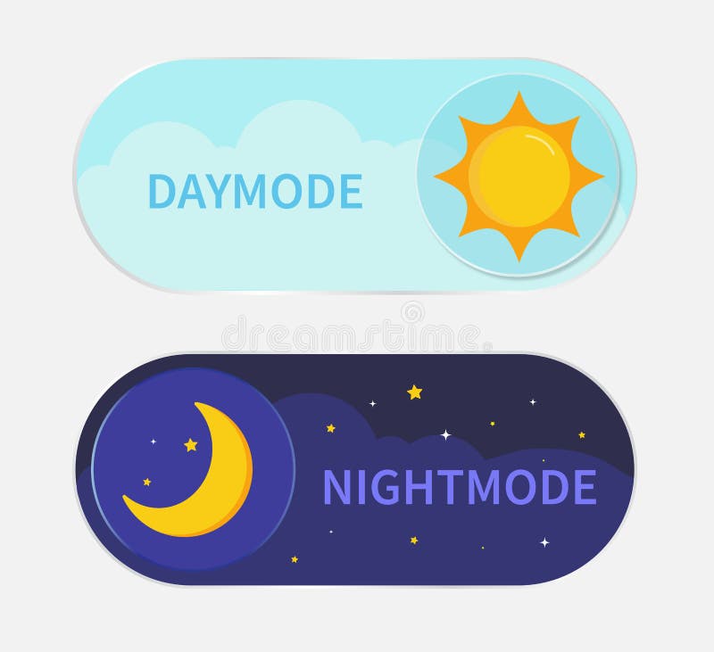 Day and Night Mode Switch Sun and Moon Button. Design for Website and ...
