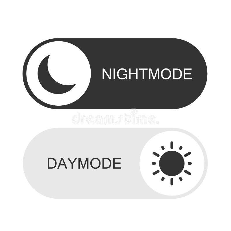 Day and Night Mode Switcher. on Off Switch Element for Mobile App, Web ...