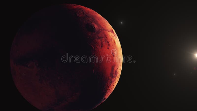 Planet Mars Rotating in Space. Stock Video - Video of global, science ...