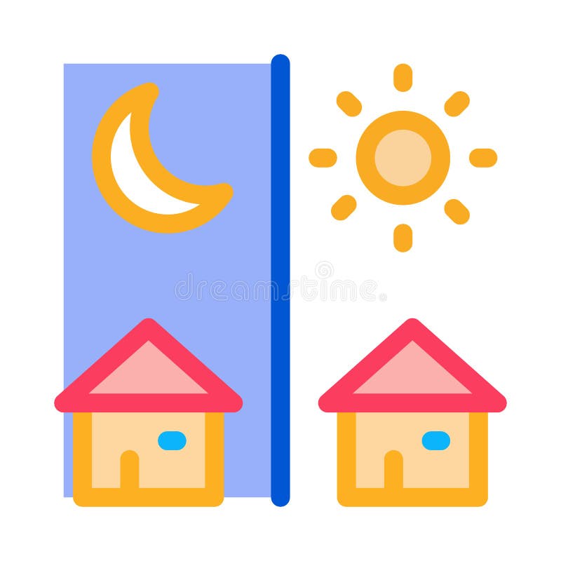 Day and Night Remote Work Neon Glow Icon Illustration Stock Vector ...