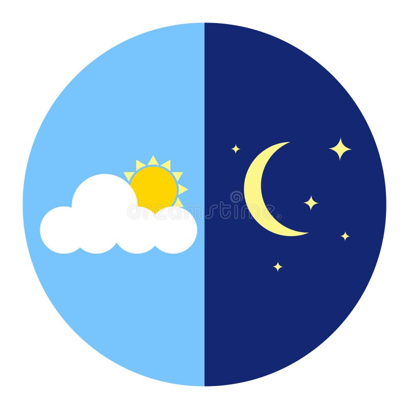Day Night, Round Day and Night Icon, Meteorological Icon. Vector ...