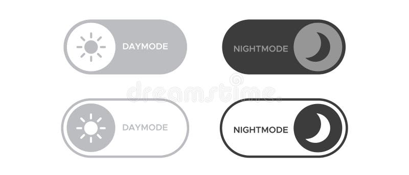 Day and Night Switch Vector Button. Light and Dark Theme Icon Stock ...