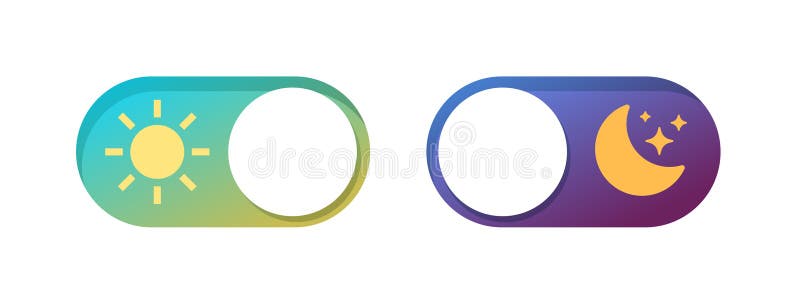 Day Night Switch Web Buttons Icon Vector Graphic Illustration Set ...