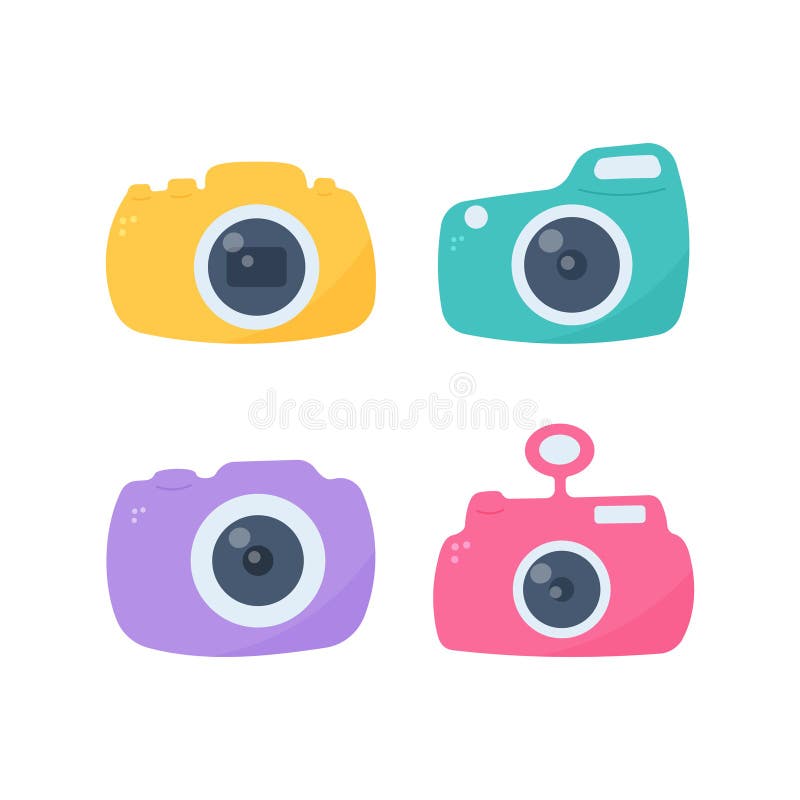 Day Photography Cameras Colored Set of Elements Stock Vector ...