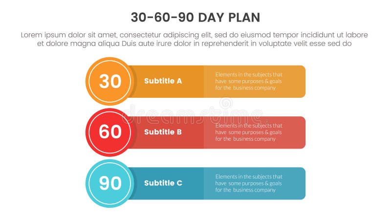 30 60 90 Day Plan Management Infographic 3 Point Stage Template with ...