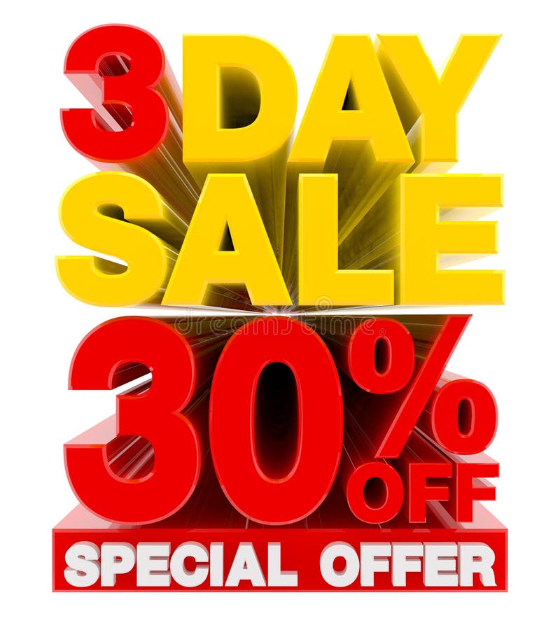 3 DAY SALE 30 OFF SPECIAL OFFER Illustration 3D Rendering Stock ...