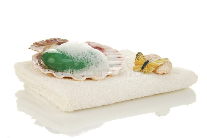 Day spa soap setting stock photo. Image of butterfly - 18149878