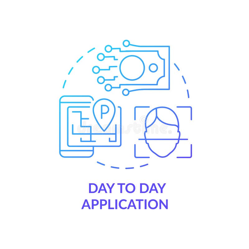 Day To Day Application Blue Gradient Concept Icon Stock Vector ...