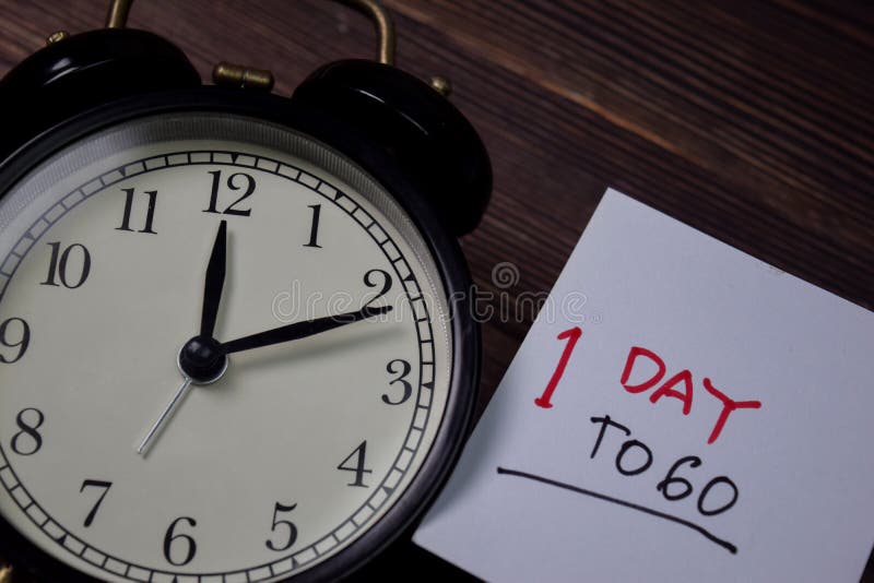 Concept of 90 Days To Go Write on Sticky Notes Isolated on Wooden Table ...