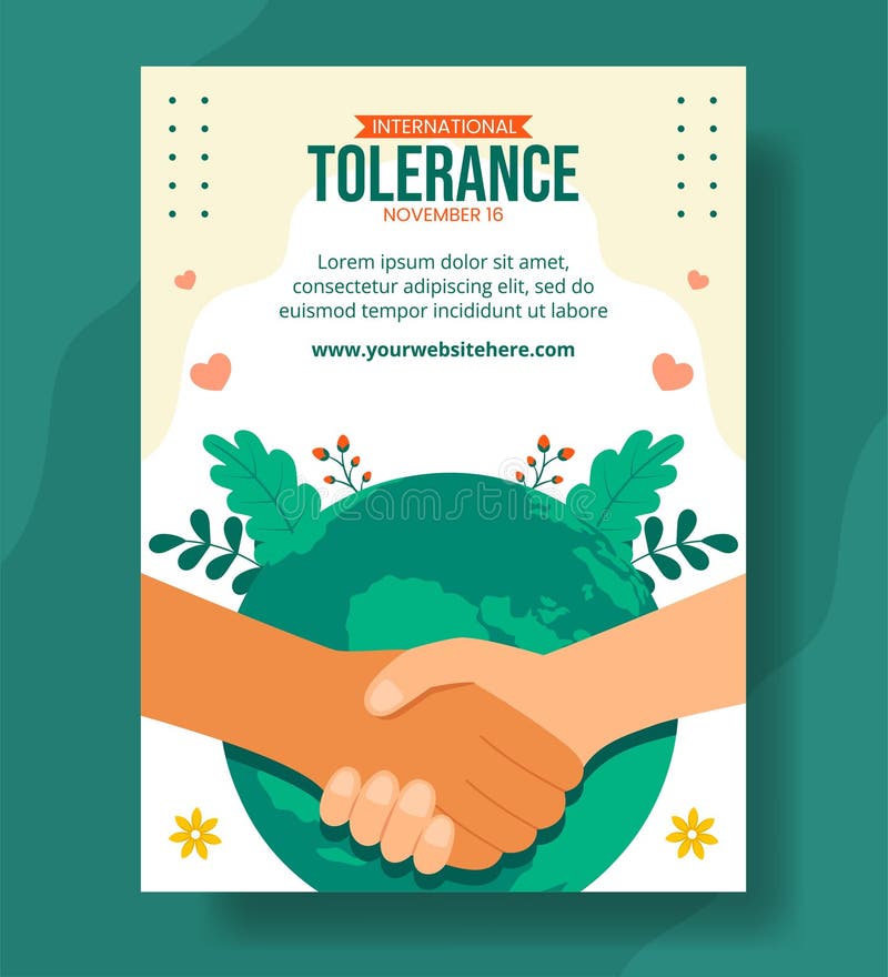 Day for Tolerance Vertical Poster Flat Cartoon Hand Drawn Templates ...