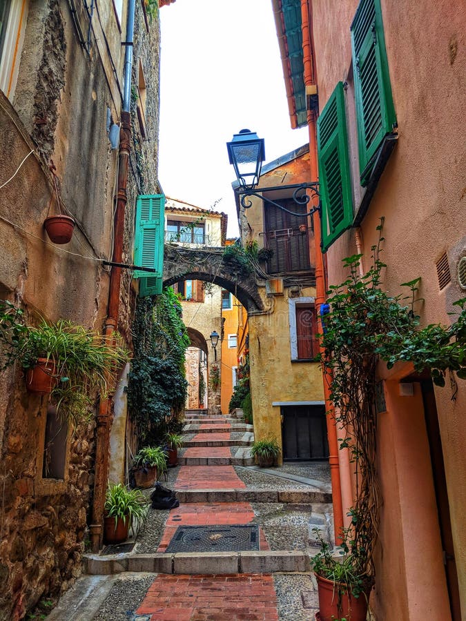 Streets of Menton stock image. Image of holiday, streets - 130811421
