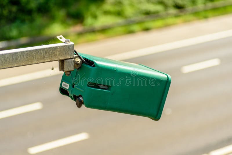 Day View of Average Speed Traffic Camera Over UK Motorway Stock Photo ...