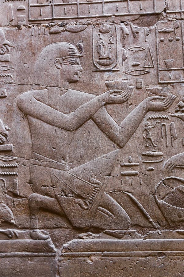 Egyptian Inscriptions at Temple - Egypt Stock Image - Image of ...